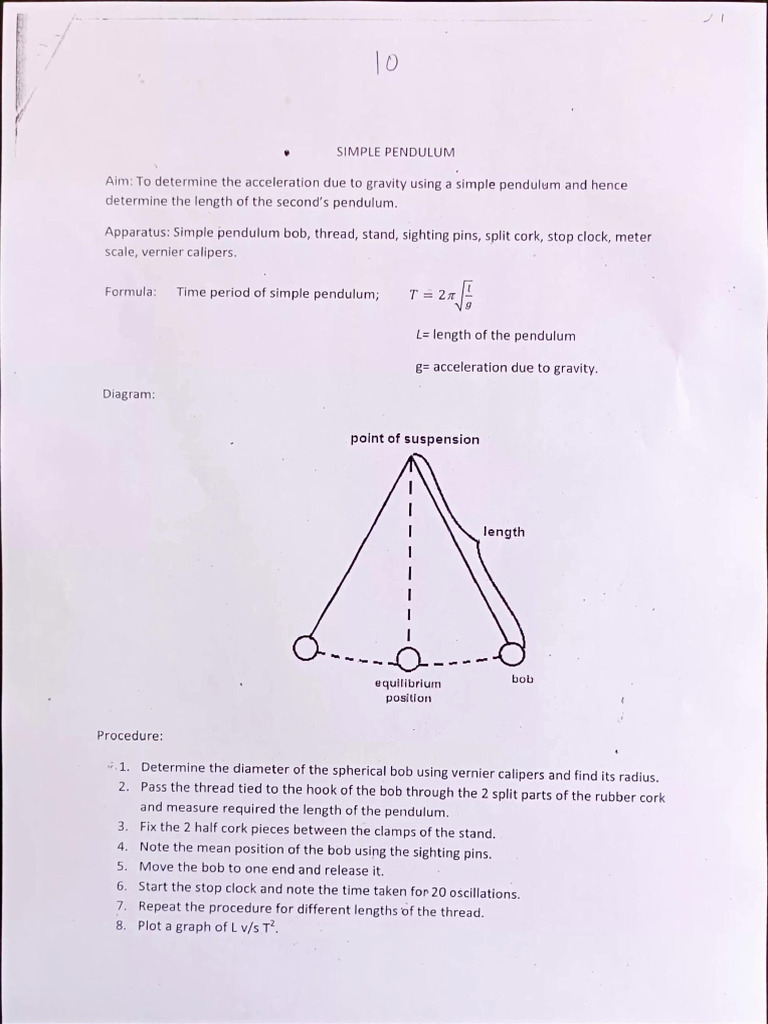 Physics Practicals Class 11th | PDF