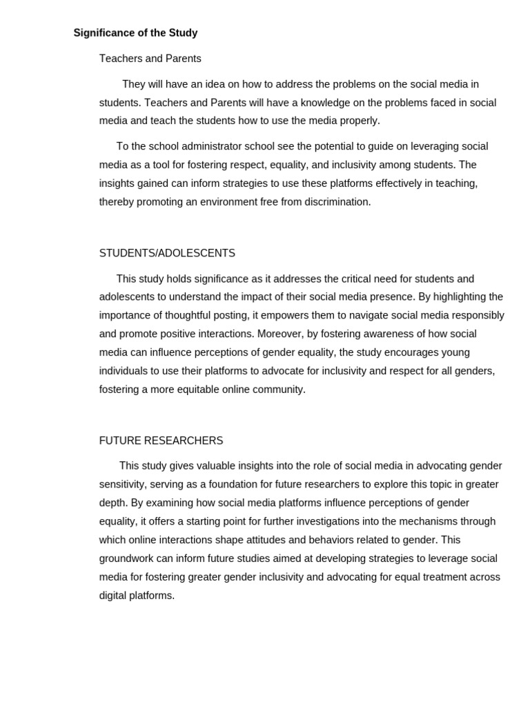 Significance of The Study | PDF