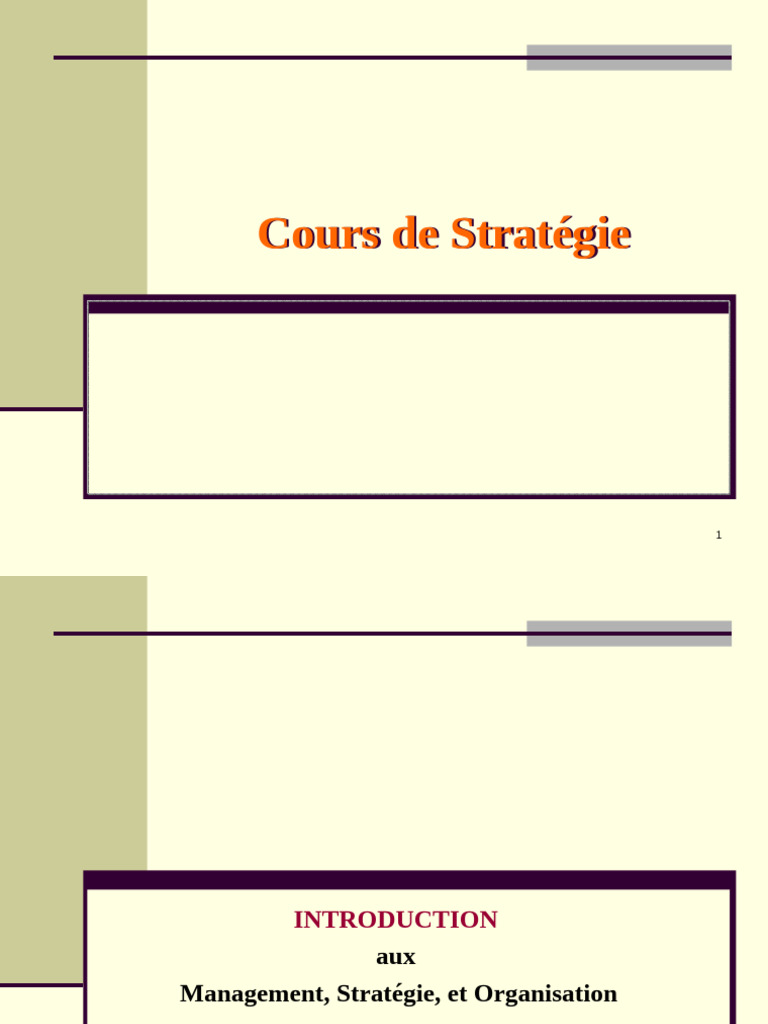 Stategie de L Entrprise | PDF | Gestion stratégique | Business