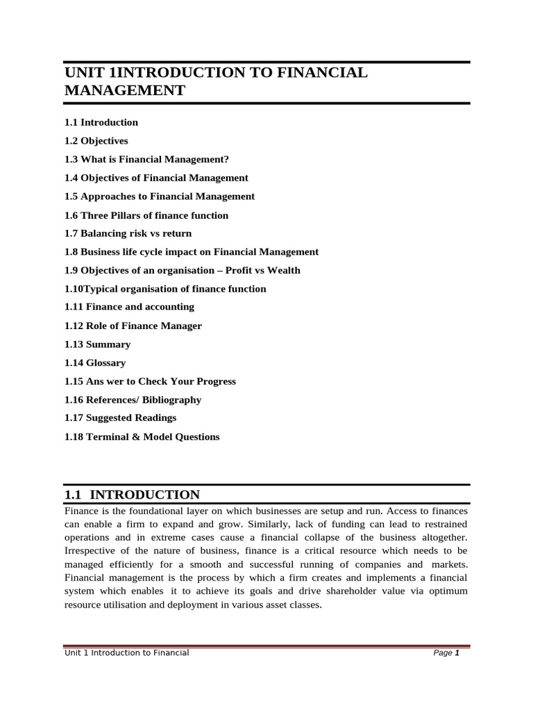 Financial Management - C1 | PDF | Business Economics | Money