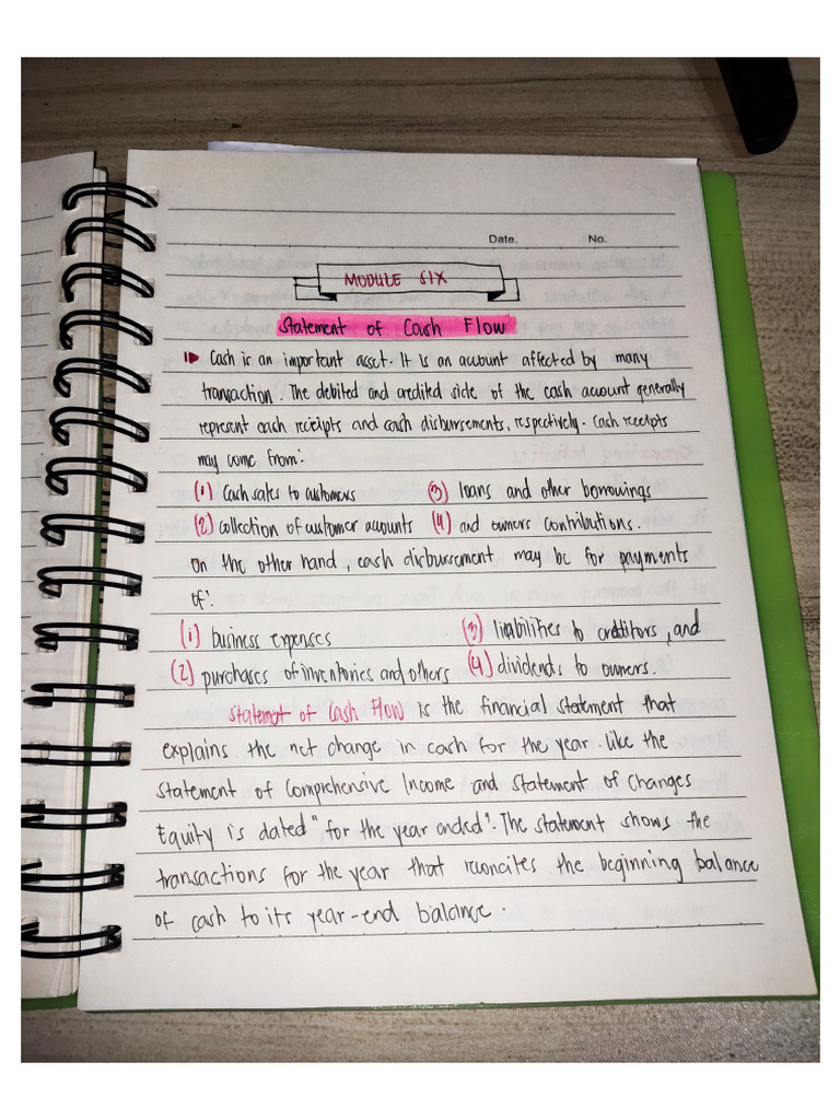 Notes - Module 6 Statement of Cash Flow | PDF