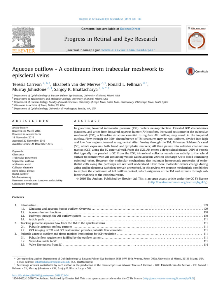 Aqueous Outflow | PDF | Glaucoma | Human Eye