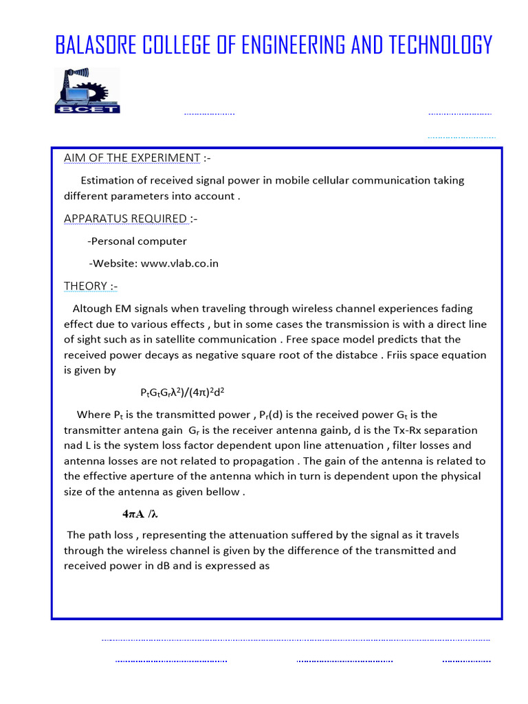 EXPT-1 | PDF | Antenna (Radio) | Sound Production Technology