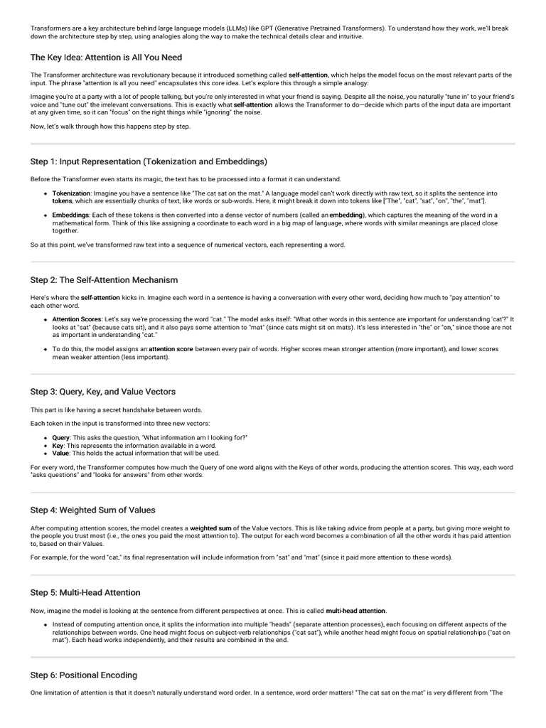 Transformer Architecture Explained In Llms Pdf Machine Learning