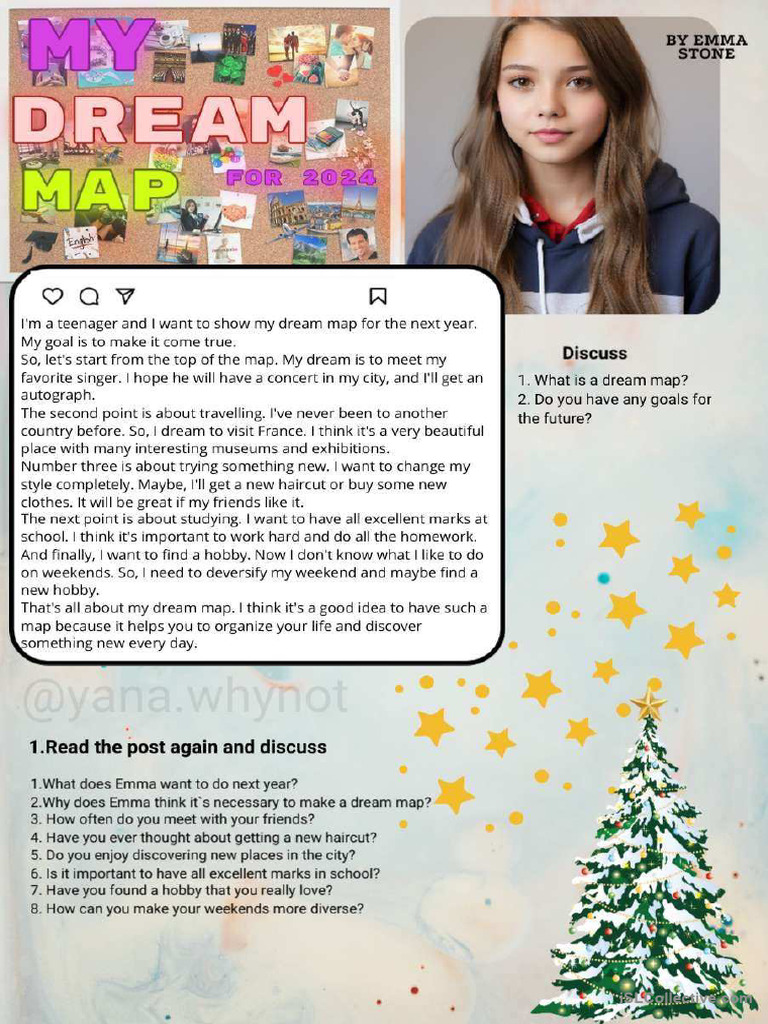 Make A Dream Map For A2 Students 2024 Year | PDF