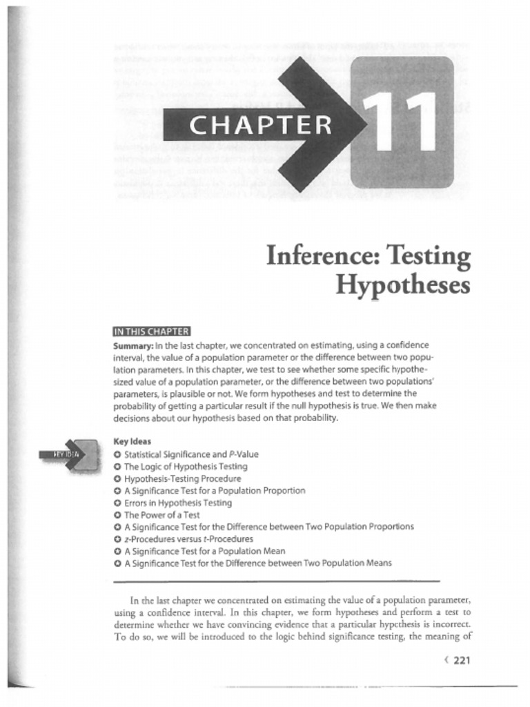 Chapter 11 - Hypothesis Testing | PDF