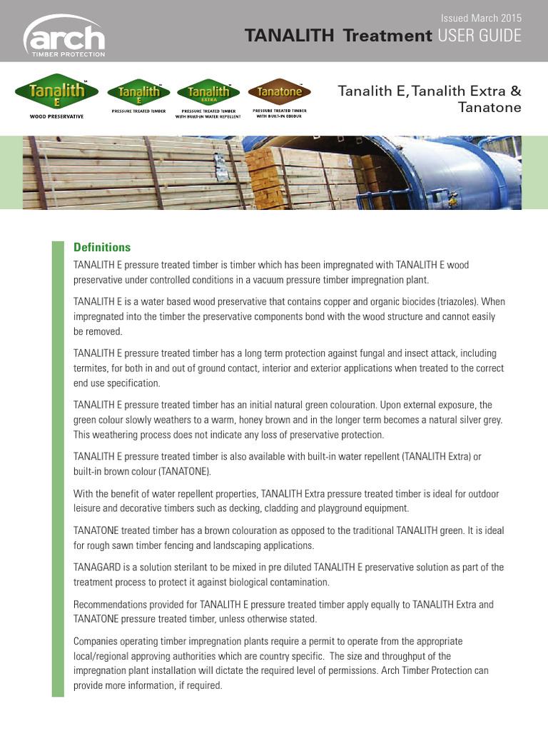 TANALITH E and TANATONE Wood Preservatives | PDF | Lumber | Adhesive