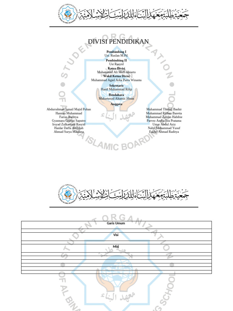 Matriks Divisi Pendidikan Fix | PDF