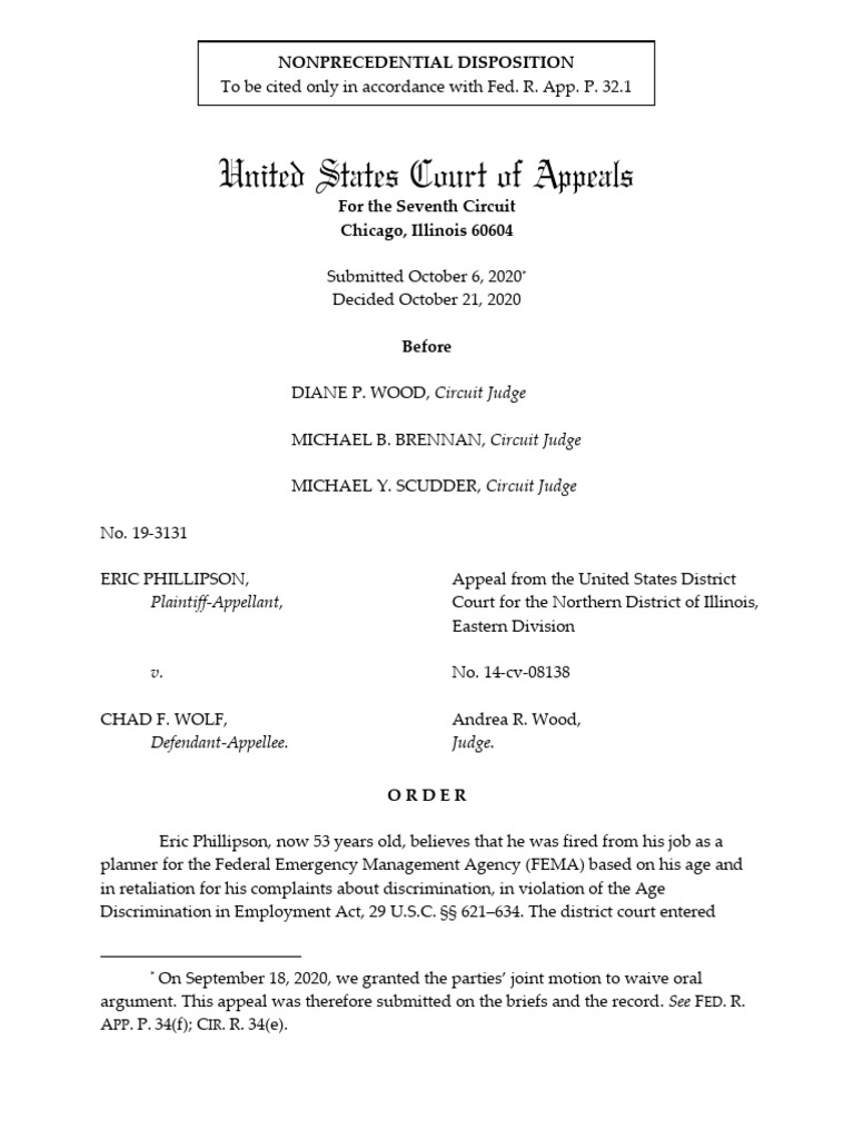 Eric Phillipson Fema Case | PDF | Appeal | Summary Judgment