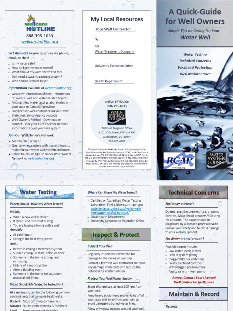 Quick Guide Brochure Fillable | PDF | Septic Tank | Pump