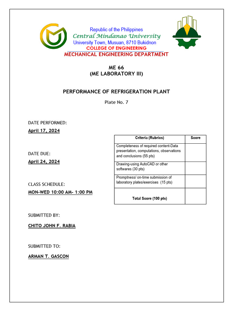 Rabia - Chito John - Plate 7 | PDF | Refrigeration | Building Automation
