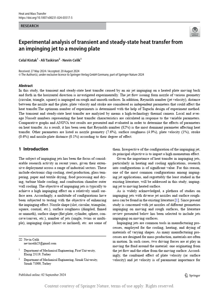 Experimental Analysis of Transient and Steady-Stat | PDF | Heat ...