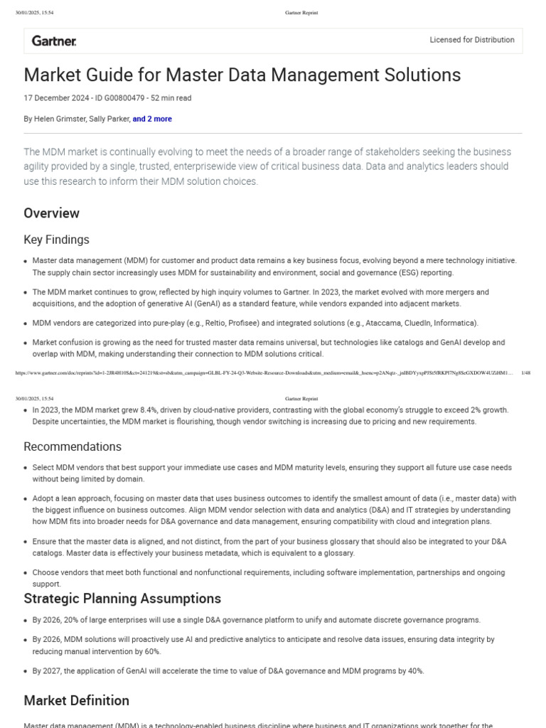 Gartner Reprint MDM | PDF | Cloud Computing | Governance