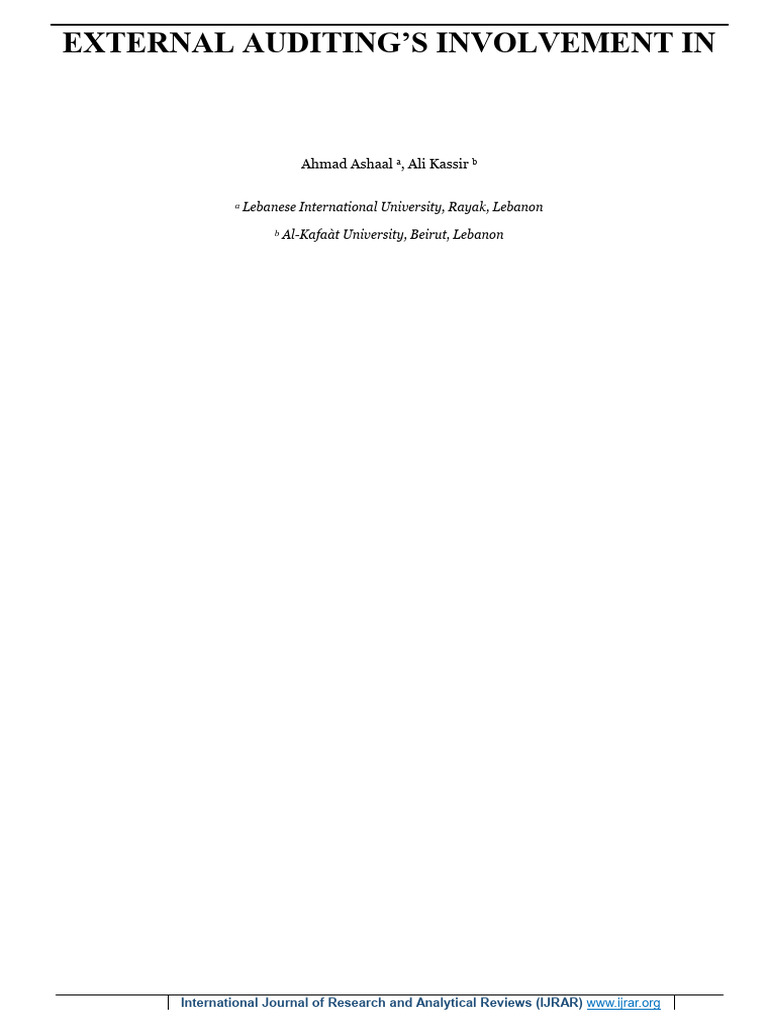 External Auditing's Involvement in Anti-Corruption Efforts - 2021 | PDF | Audit | Internal Audit