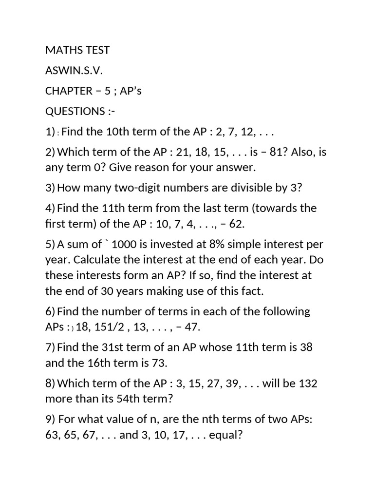 Maths Ap | PDF