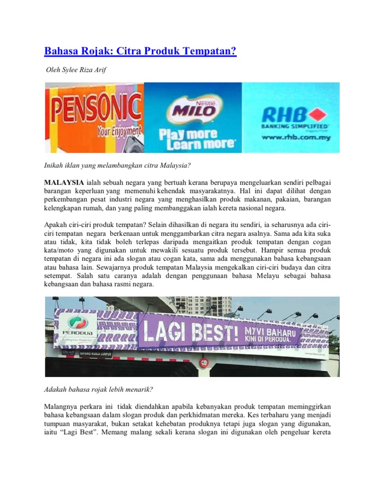 Bahasa Rojak | PDF