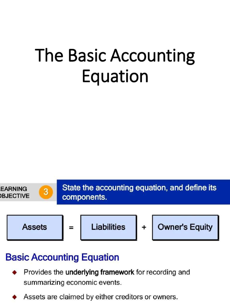 Chapter-3 Basic Accounting Equation | PDF