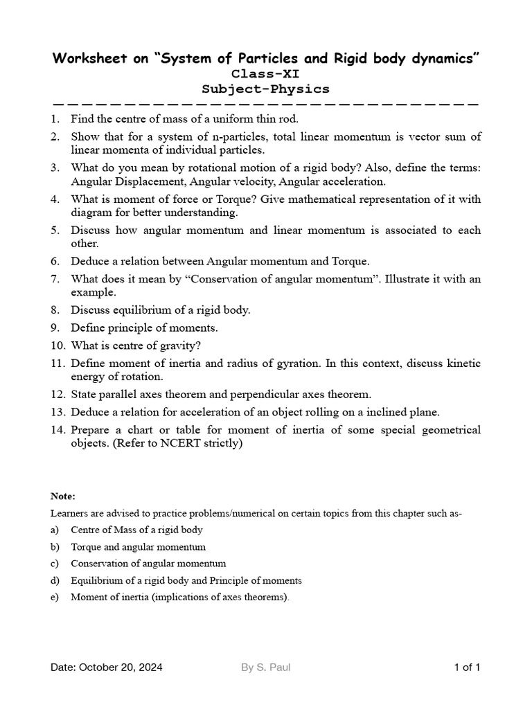 Worksheet SOP PDF | PDF