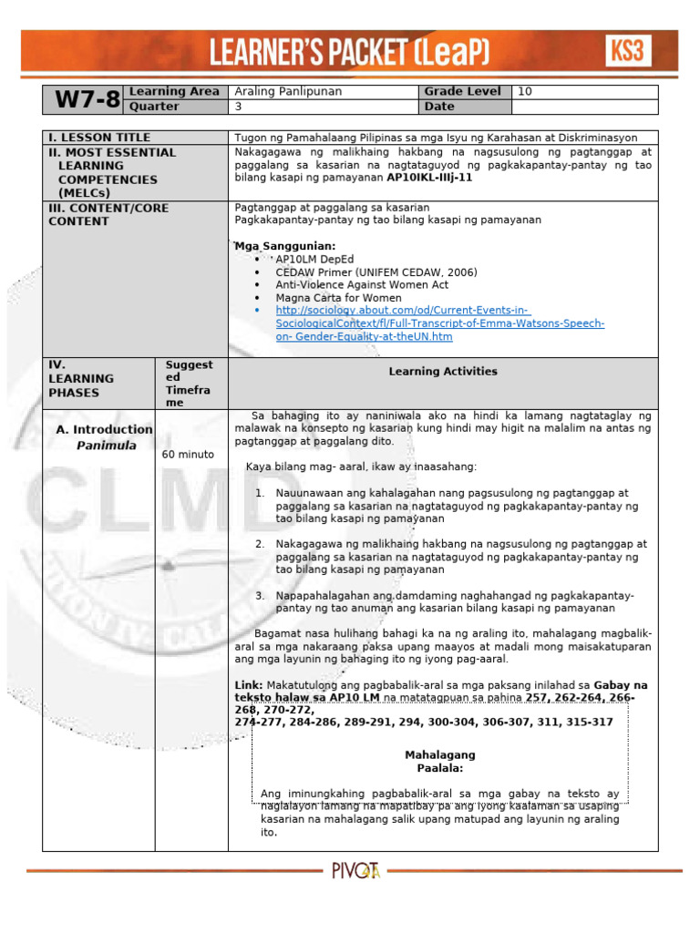 LeaP AP G10 Weeks 7 8 Q3 | PDF