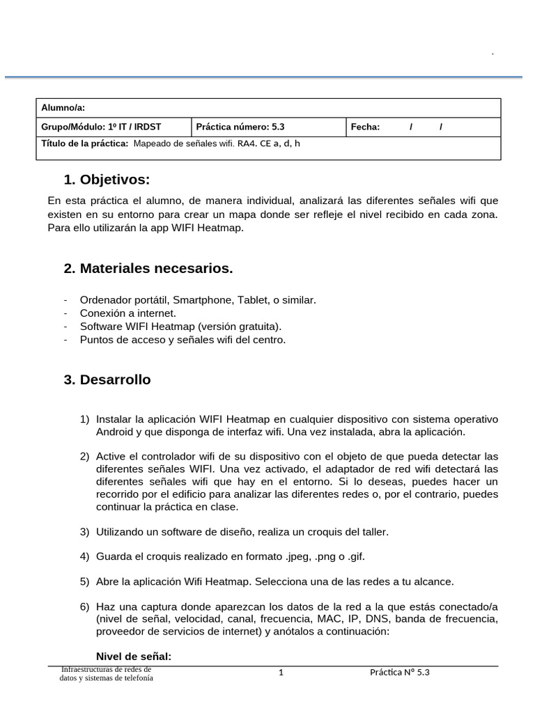 Practica - 5.3 Mapa de Señal WiFi Heatmap | PDF | Wifi | Internet