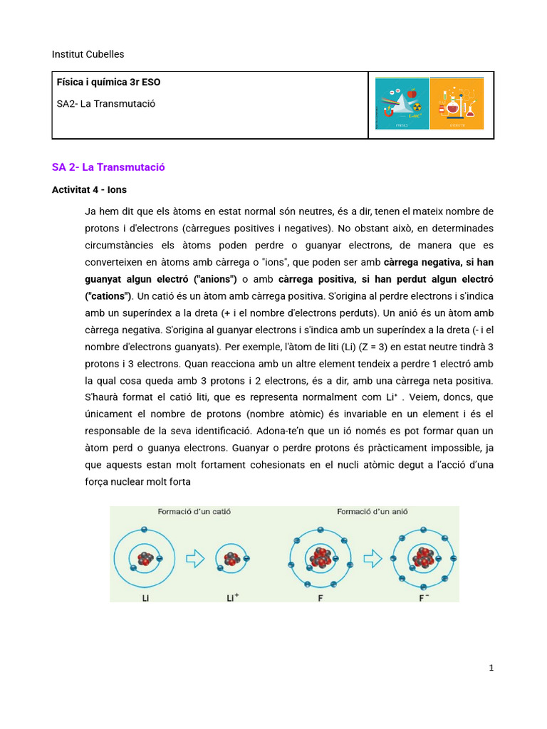 SA2. Activitat 4-Ions | PDF