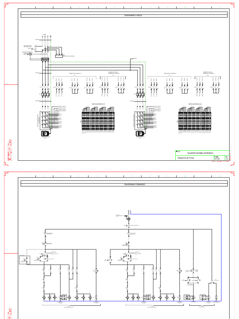 Diagramas e Layout Construtivo Quadro Bomba Incêndio TJ's | PDF