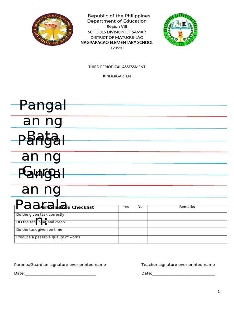 Kindergarten-Third Quarter-Periodical | PDF