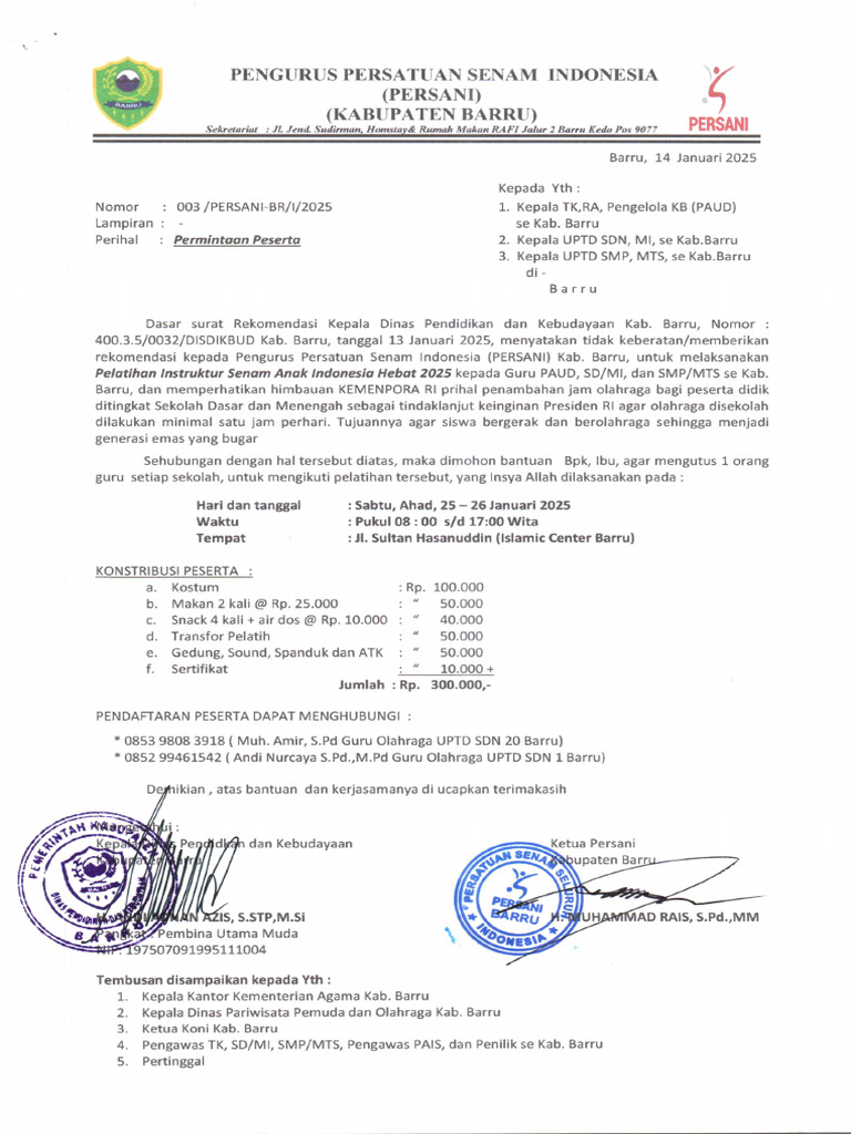 PERSANI Permintaan Peserta 2025 | PDF