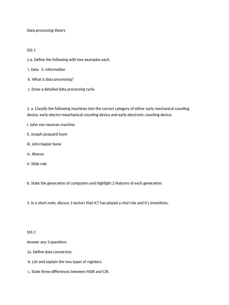 Data Processing Theory | PDF