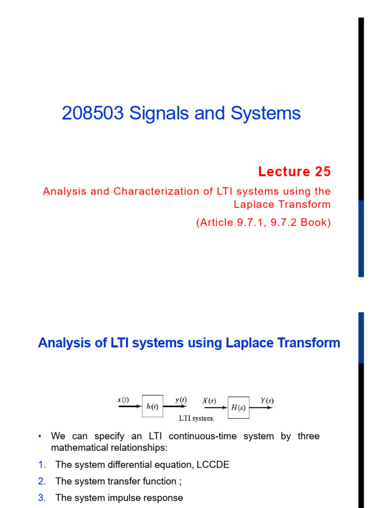 Lec25 | PDF | Laplace Transform | Calculus