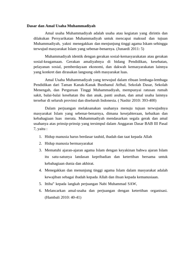 Amal Usaha Muhammadiyah | PDF