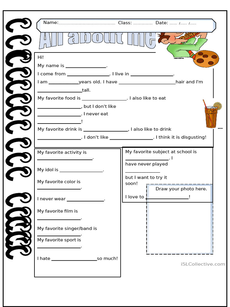 All About Me Activity Template | PDF