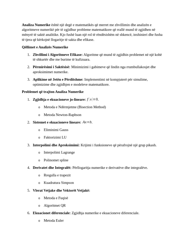 Analiza Numerike | PDF