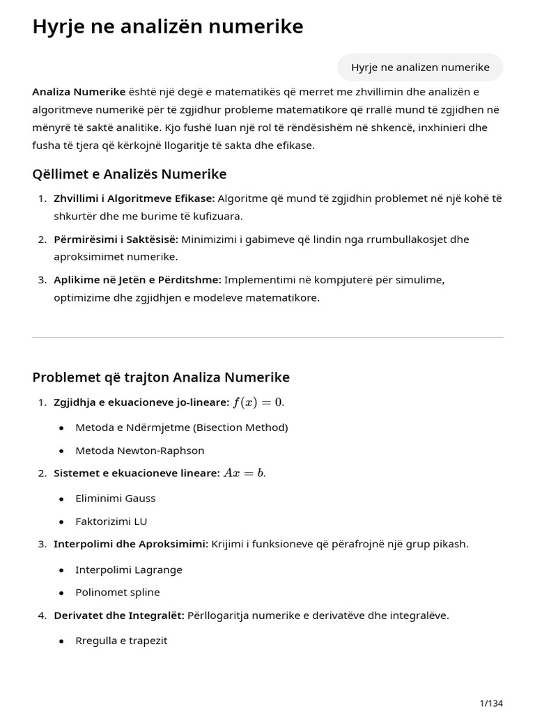 Hyrje Ne Analizën Numerike | PDF