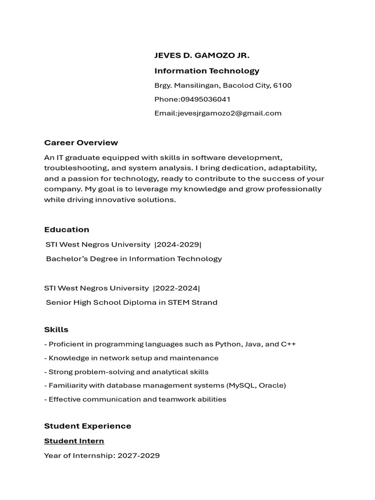 Resume Ko | PDF