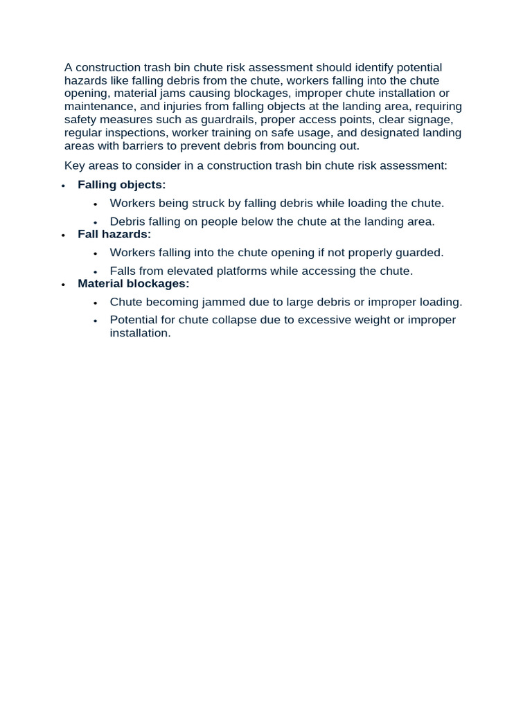 Trash Bin Risk Assessment 1 | PDF