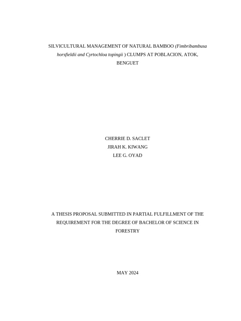 Pinakafinal Na Thesis Proposal | PDF | Plant Hormone | Bamboo