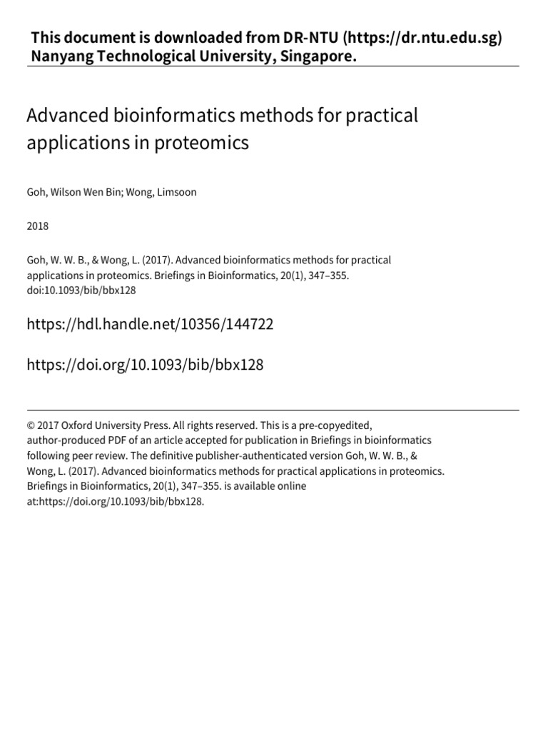 Paper - Advanced Bioinformatics Methods For Practical Applications in ...