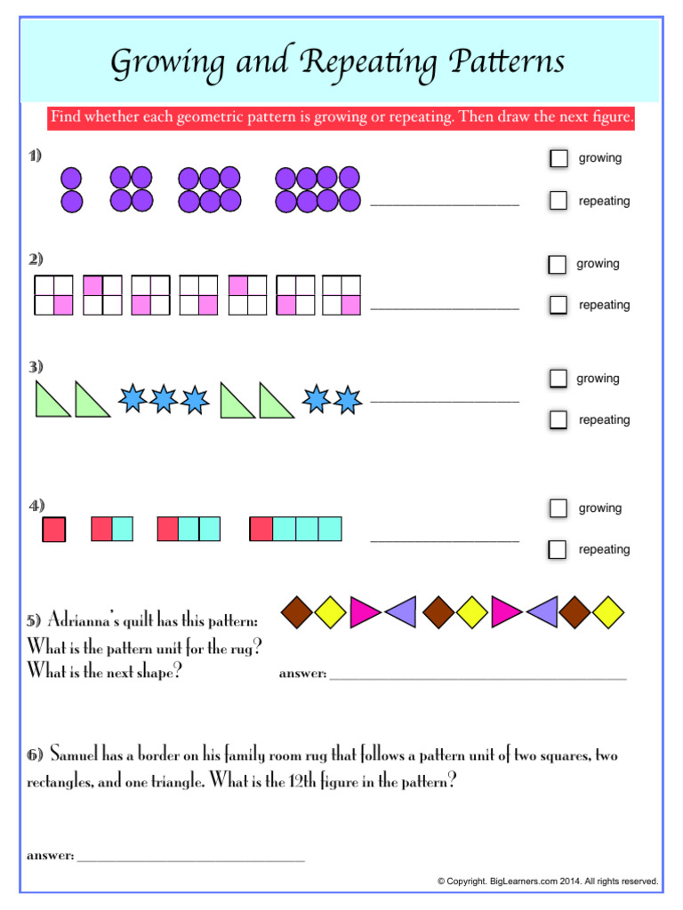 Growing and Repeating Patterns | PDF