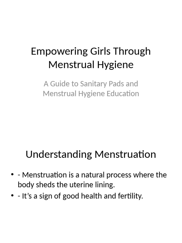 Menstrual Hygiene Guide for Girls | PDF