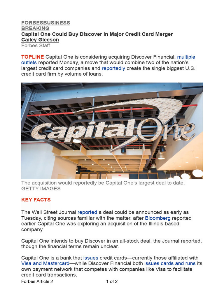 Forbes Article 2 | PDF | Capital One | Visa Inc.