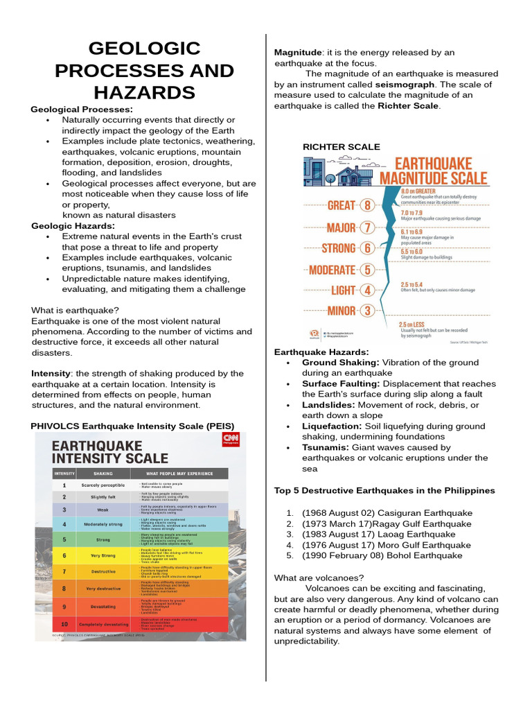 Geologic-Processes-and-Hazards | PDF | Earthquakes | Volcano