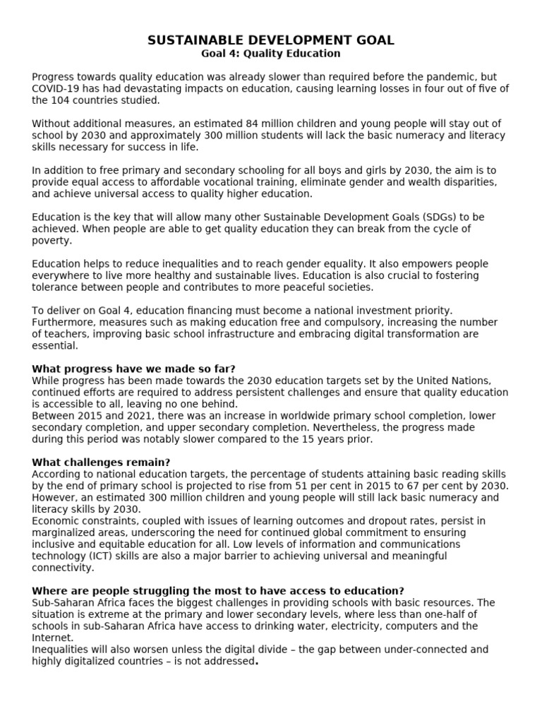 Sustainable Development Goal | PDF | Economies