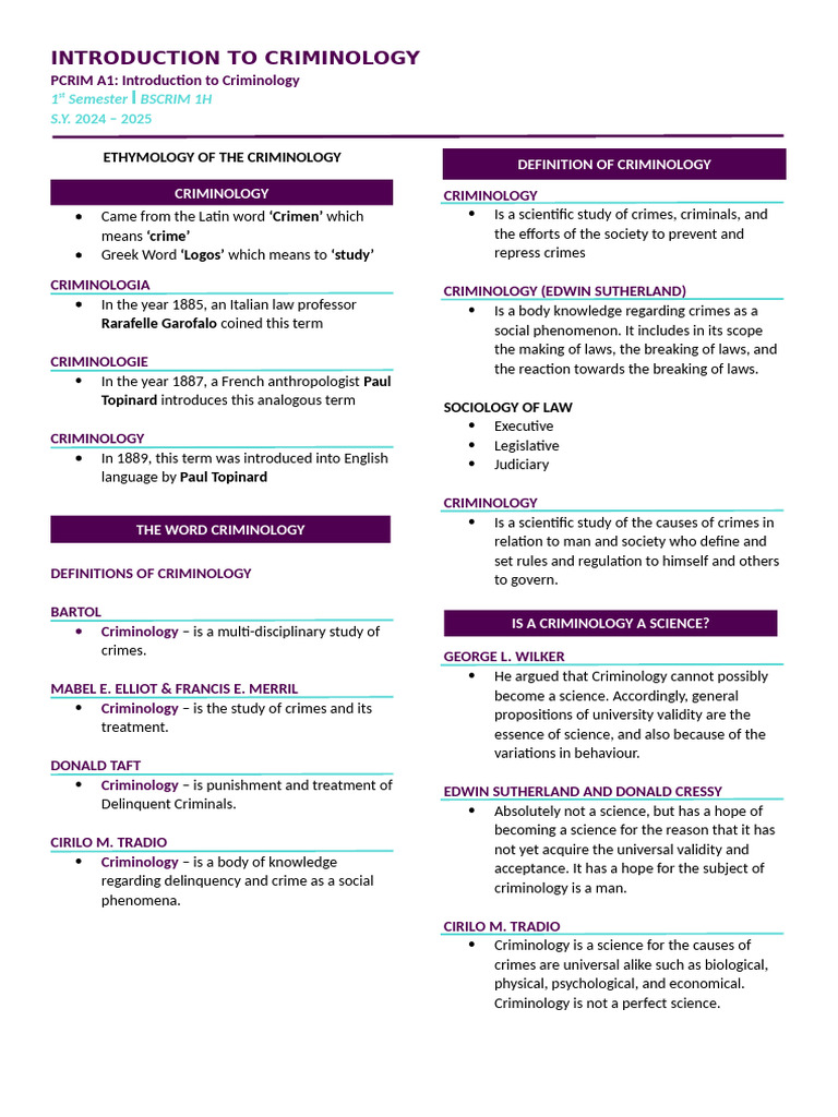Introduction To Crim Reviewer | PDF | Crimes | Crime & Violence