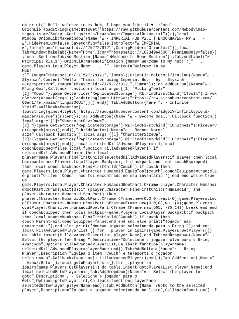 Imperial Hub.lua | PDF | Humanoids | Transhumanism