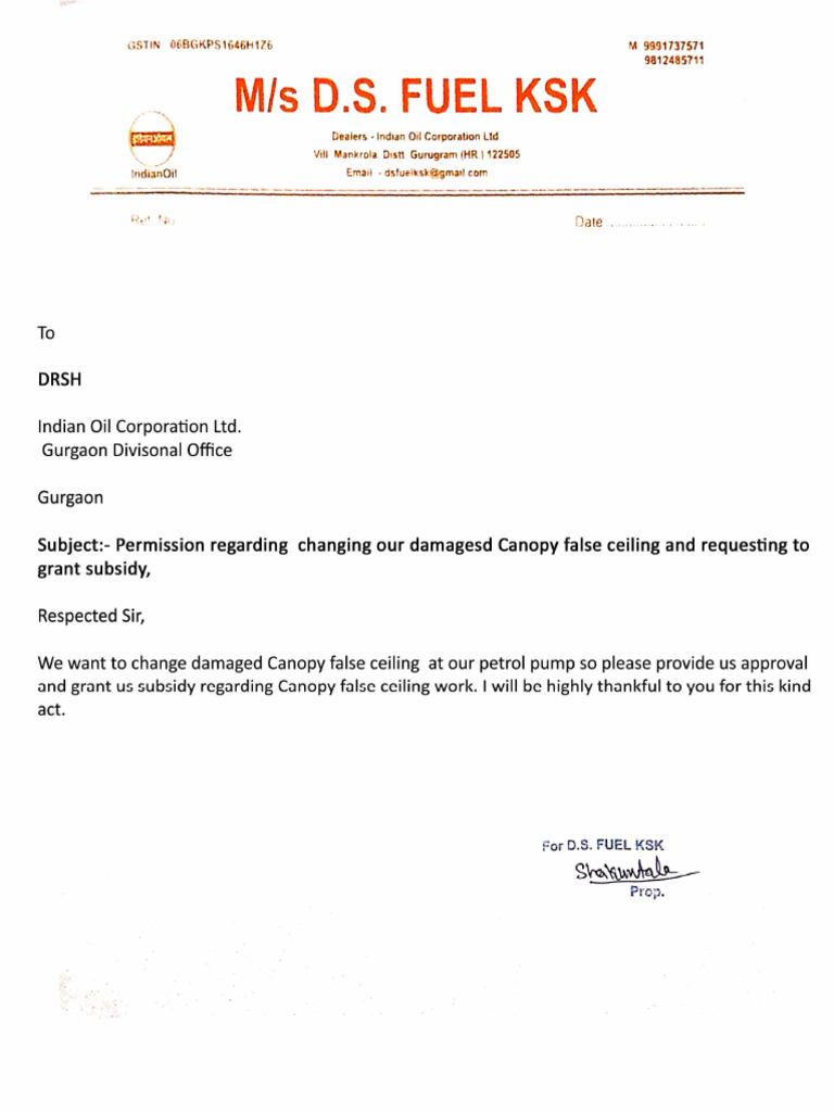 DS Filling False Ceiling Request | PDF