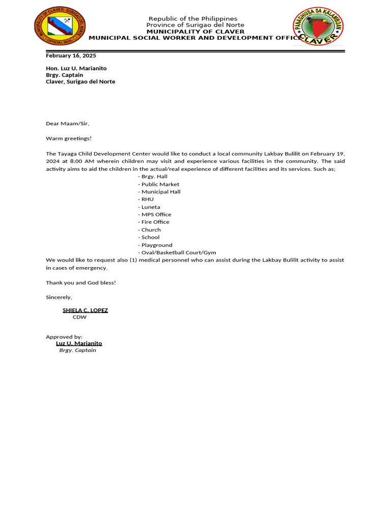 Claver Lakbay Bulilit Event 2024 | PDF