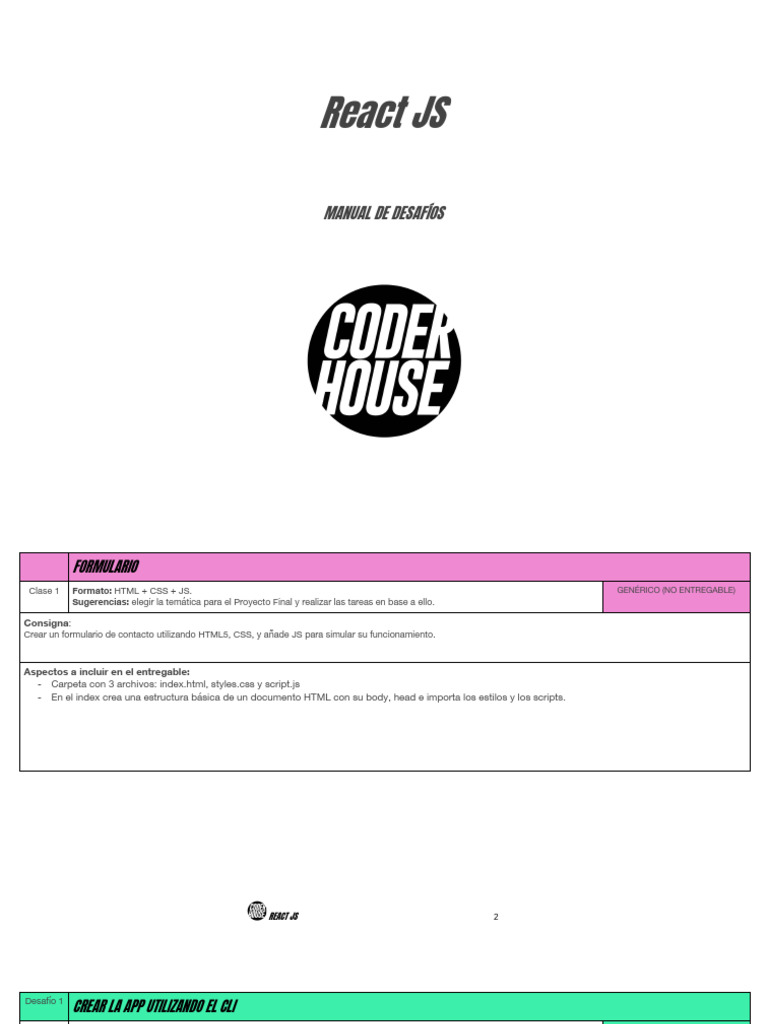 Manual de Desafíos React JS ? | PDF | Aplicación movil | Red mundial