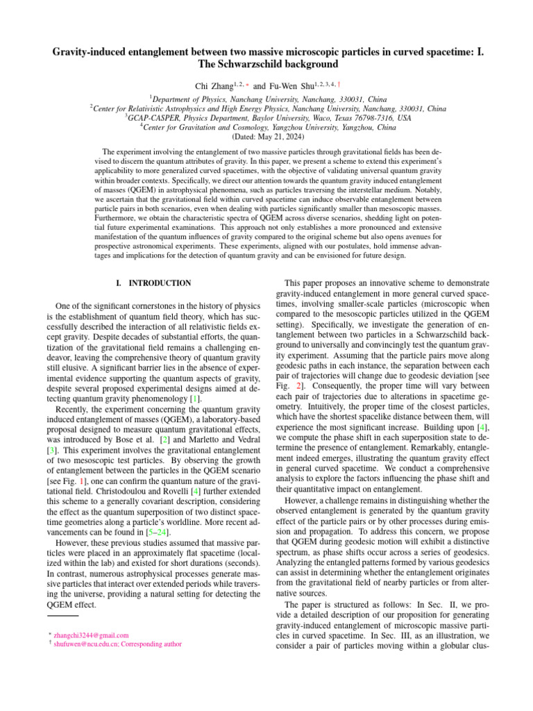Gravity-Induced Entanglement Between Two Massive Microscopic Particles ...