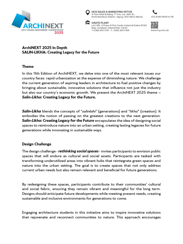ArchiNEXT 2025: Urbanization & Legacy | PDF | Sustainability | Urbanization